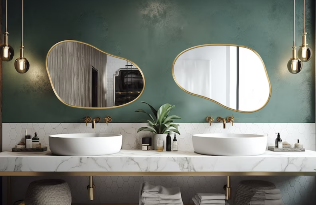 Transform your bathroom with a stunning blob mirror